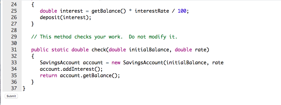 Solved Complete the constructor of the SavingsAccount class | Chegg.com