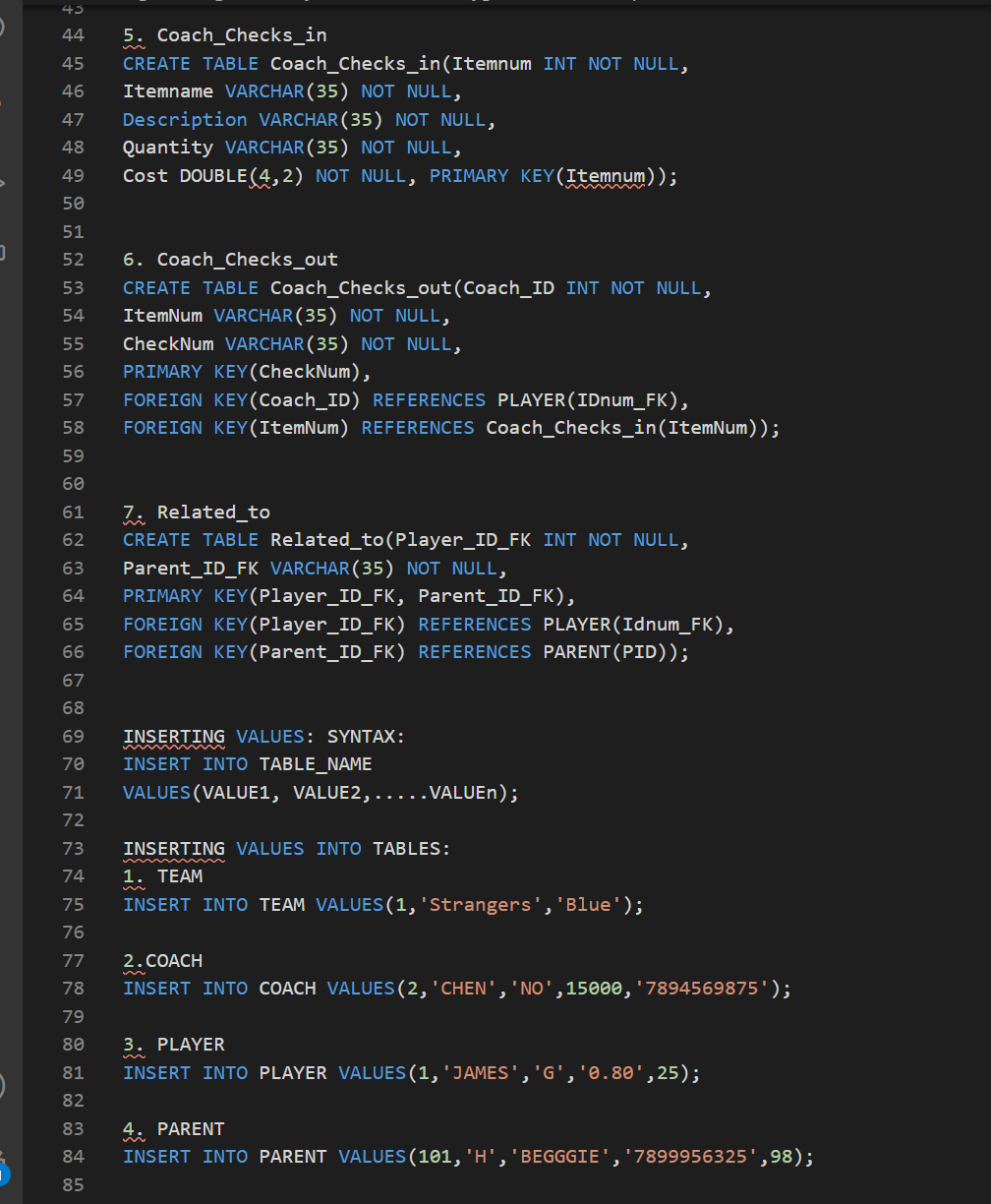 Questions: Stored Trigger Statements for the | Chegg.com