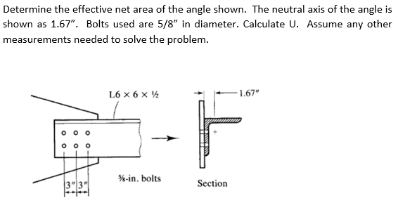 Solved Determine the effective net area of the angle shown. | Chegg.com