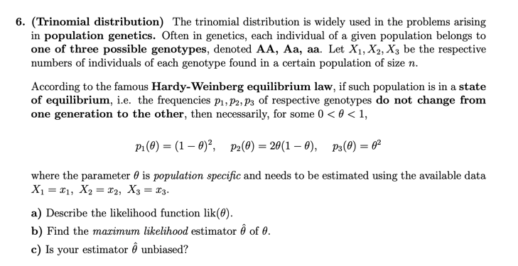 Solved 6. (Trinomial distribution) The trinomial | Chegg.com