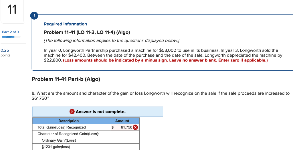 Solved 10 Part 1 of 3 0.25 points ! Required information | Chegg.com