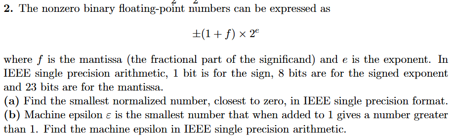 Solved The nonzero binary floating-point numbers can be | Chegg.com