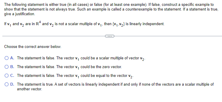 Solved The following statement is either true (in all cases) | Chegg.com