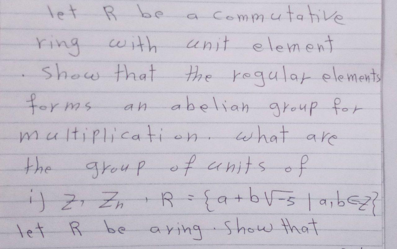 Solved An A Let R Be A Commutative Ring With Unit Element