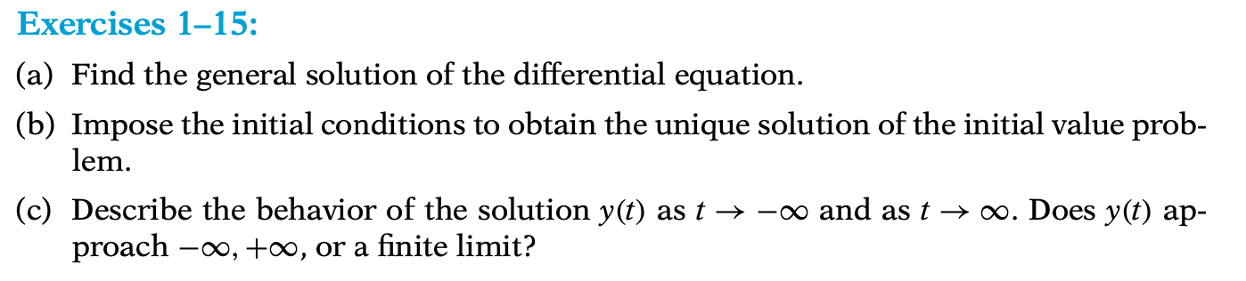 Solved Exercises 1-15: (a) Find the general solution of the | Chegg.com