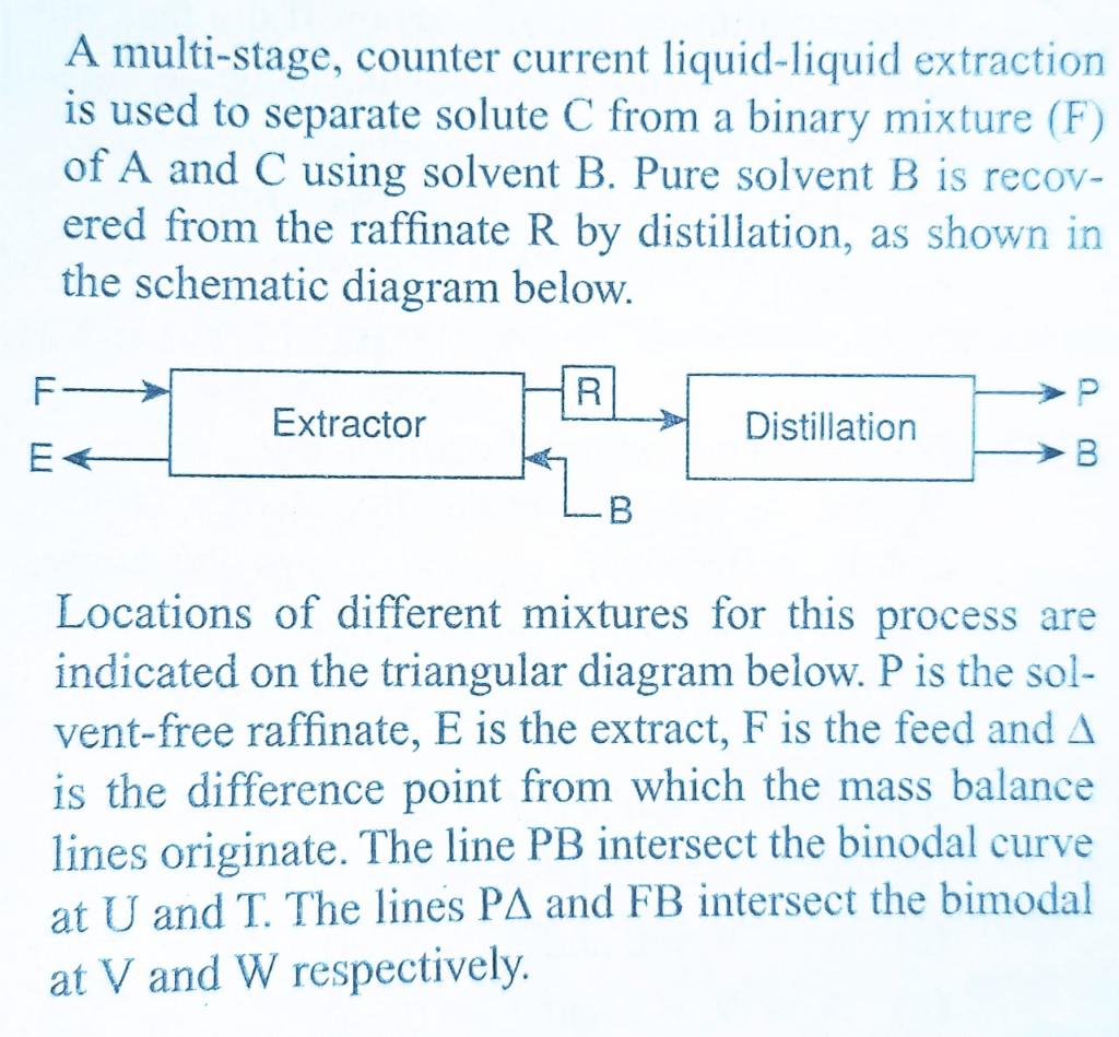 Solved A multi-stage, counter current liquid-liquid | Chegg.com