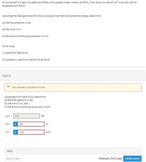Solved Air contained in a rigid, insulated tank fitted with | Chegg.com