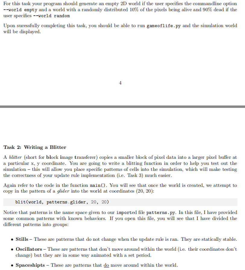 Solved Paython task:(Python only) In this assignment you | Chegg.com