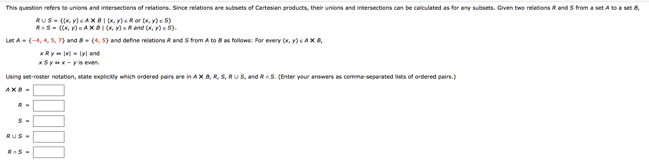Solved This question refers to unions and intersections of | Chegg.com
