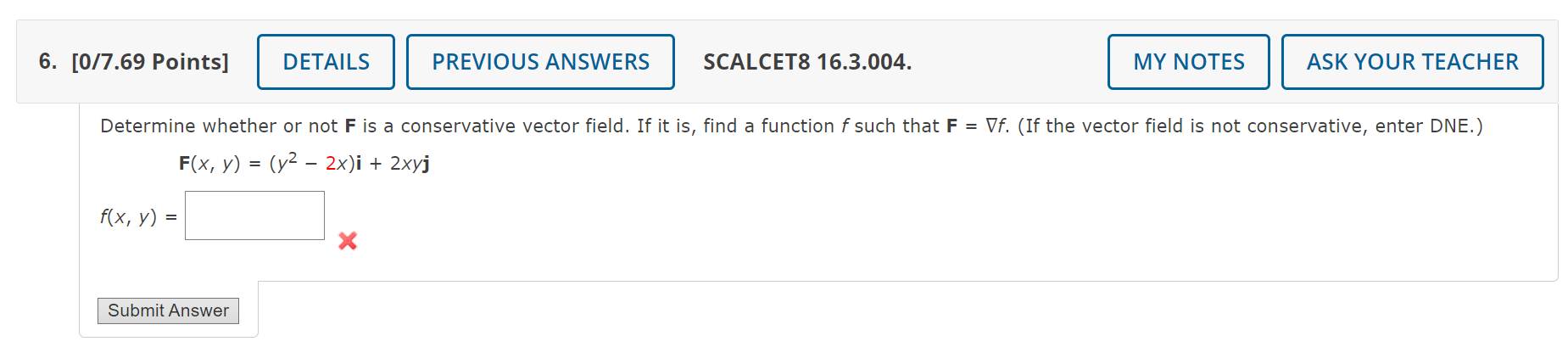 Solved 6. [0/7.69 Points] DETAILS PREVIOUS ANSWERS SCALCET8 | Chegg.com