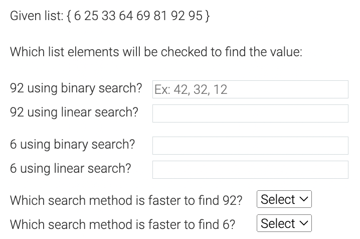 Solved Given list: {625336469819295} Which list elements | Chegg.com