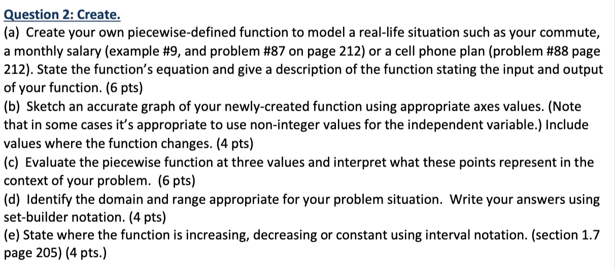 Question 2: Create. (a) Create your own | Chegg.com