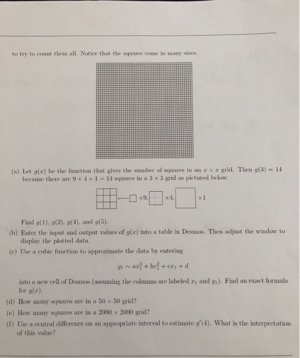 Solved to try to count them all. Notice that the squares | Chegg.com