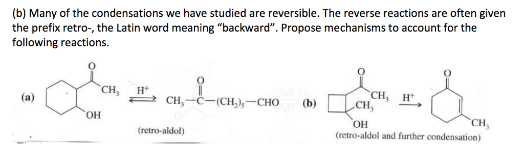 Solved (b) Many of the condensations we have studied are | Chegg.com