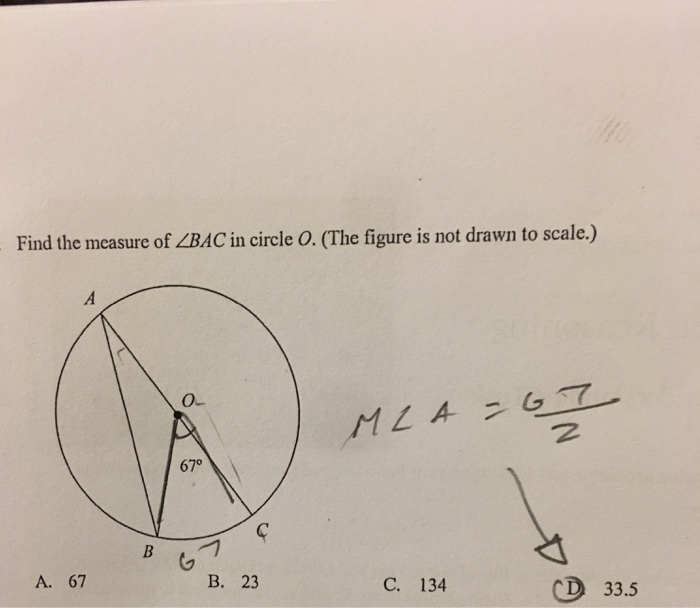Solved Find Angle Bac In Circle O I