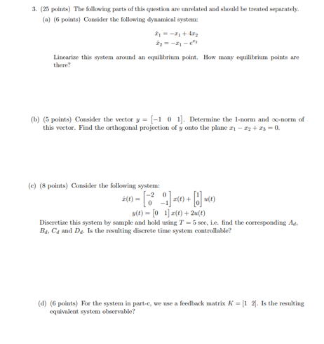 Solved 3. (25 points) The following parts of this question | Chegg.com