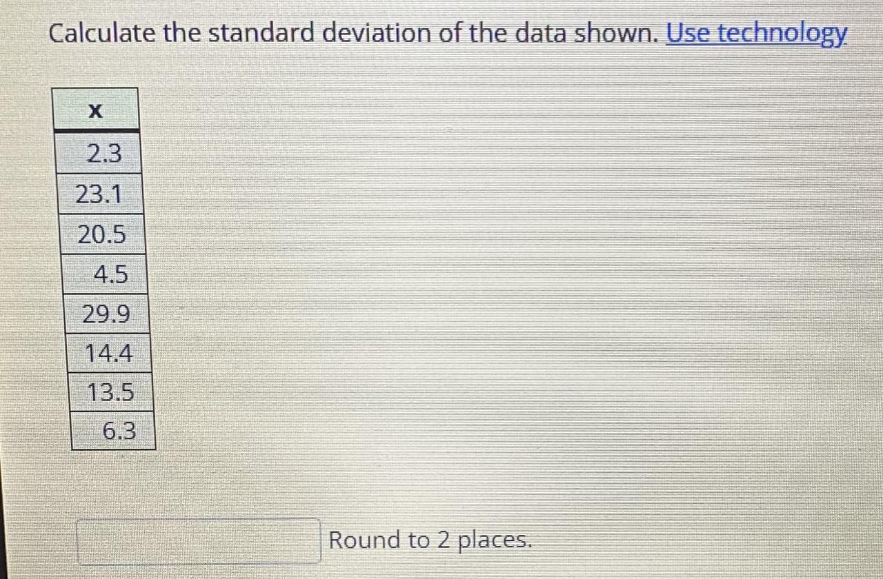 Solved This data is from a sample. Calculate the mean, | Chegg.com