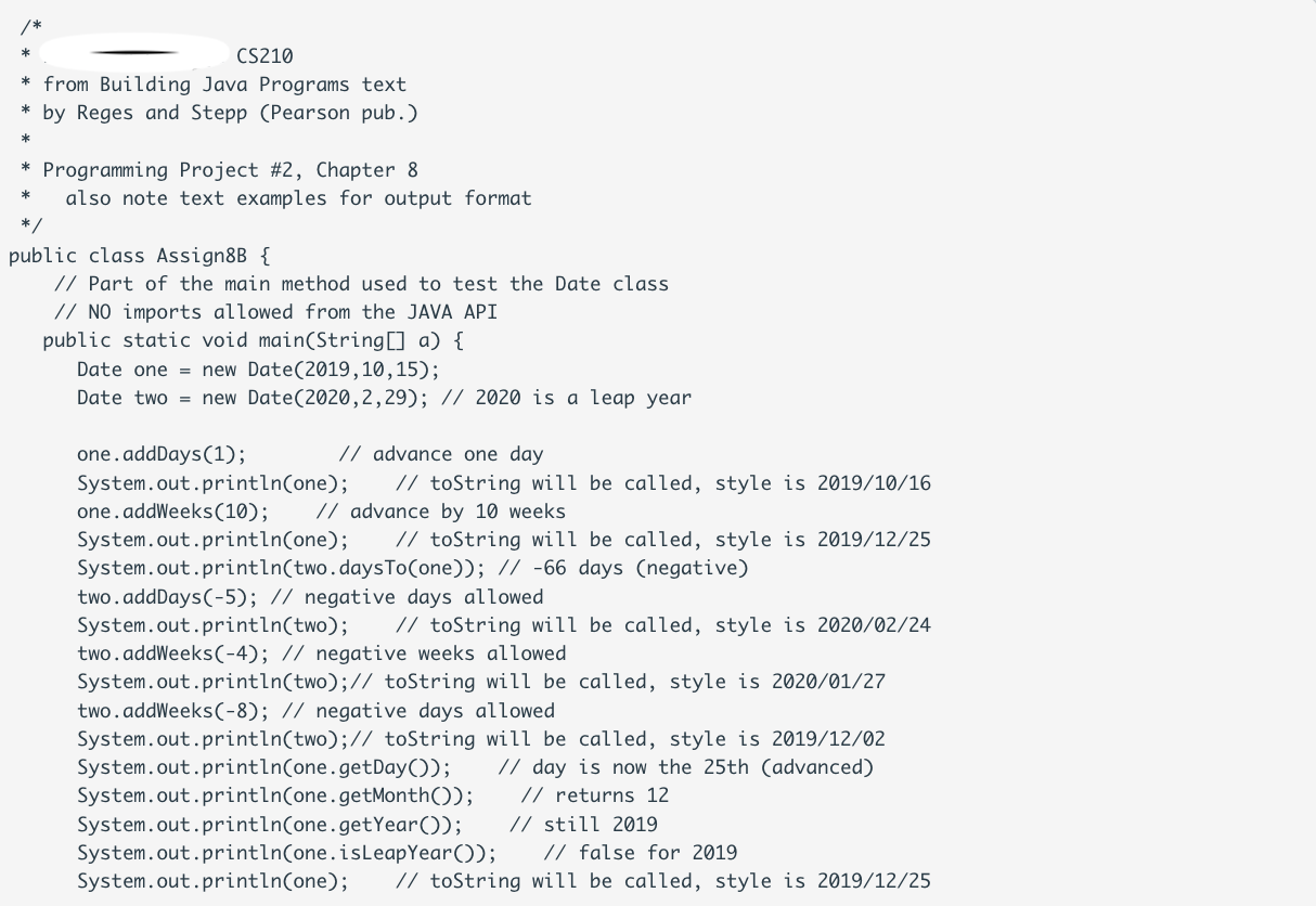 Programming Project #2, PLUS some specifications | Chegg.com