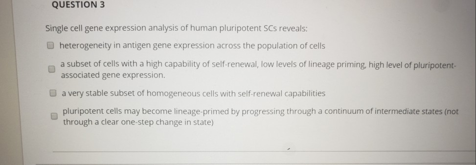 Solved QUESTION 3 Single cell gene expression analysis of | Chegg.com
