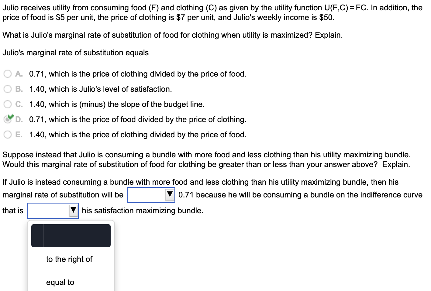 Solved Suppose instead that Julio is consuming a bundle with | Chegg.com