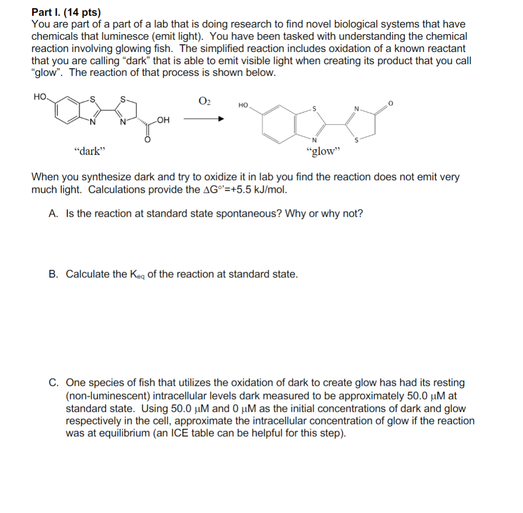 Solved Part I. (14 pts) You are part of a part of a lab that | Chegg.com