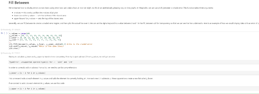 Solved Fill Between We've learmed how to disulay errors on | Chegg.com