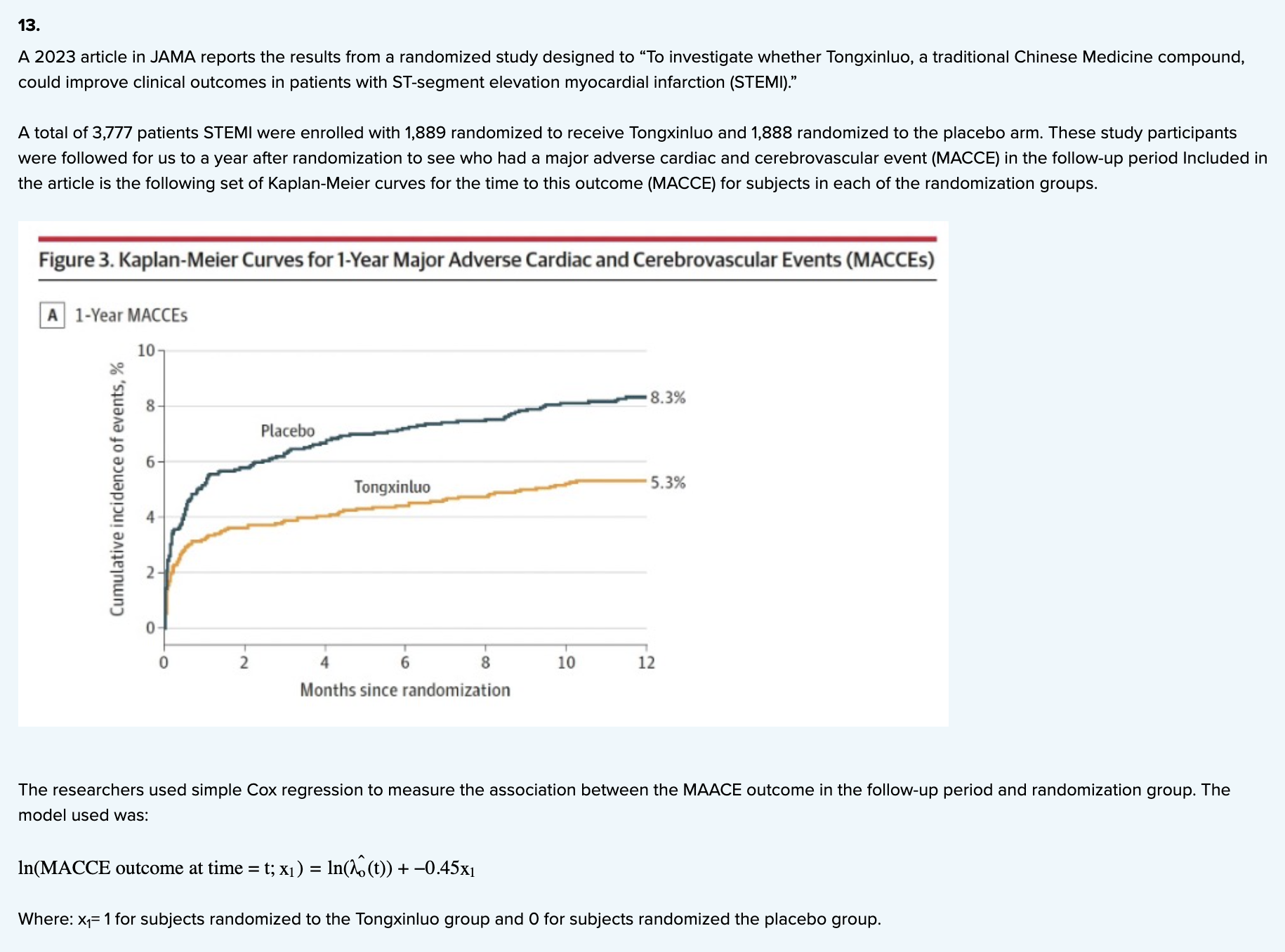 Solved A 2023 article in JAMA reports the results from a | Chegg.com