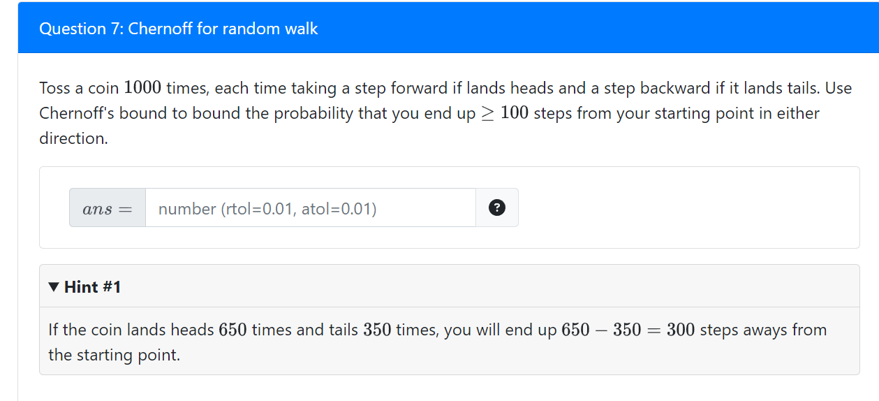 Solved Toss a coin 1000 times, each time taking a step | Chegg.com