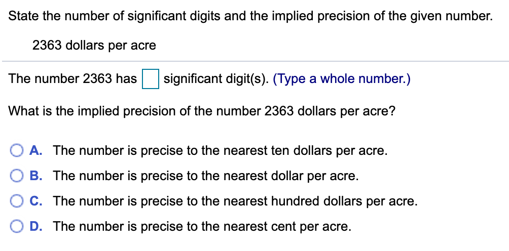 Solved State the number of significant digits and the | Chegg.com
