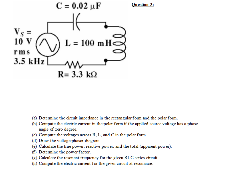Solved (a) Determine the circuit impedance in the | Chegg.com