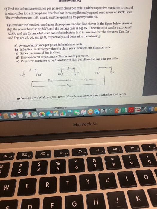 Solved homework #3 1) Find the inductive reactance per phase | Chegg.com