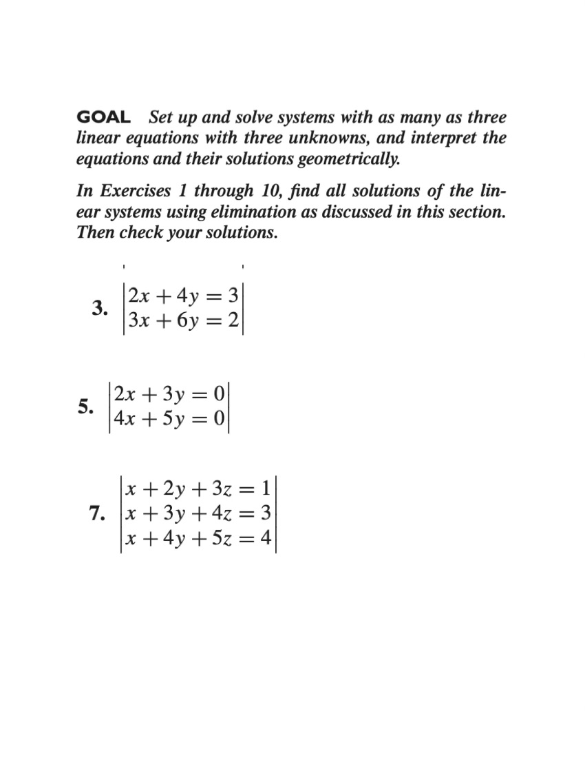 Solved GOAL Set up and solve systems with as many as three | Chegg.com