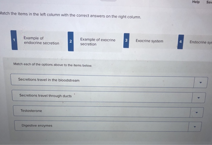 Solved Help Sav Match the items in the left column with the | Chegg.com