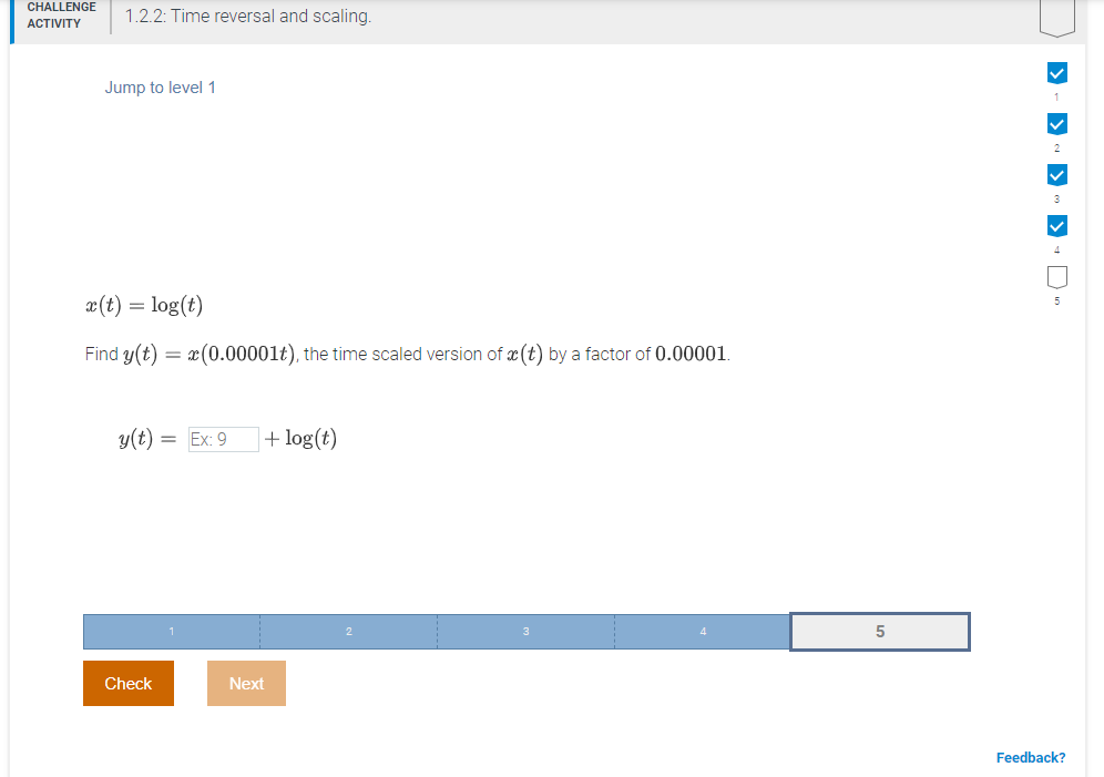 Solved CHALLENGE ACTIVITY 1.2.2: Time reversal and scaling. | Chegg.com
