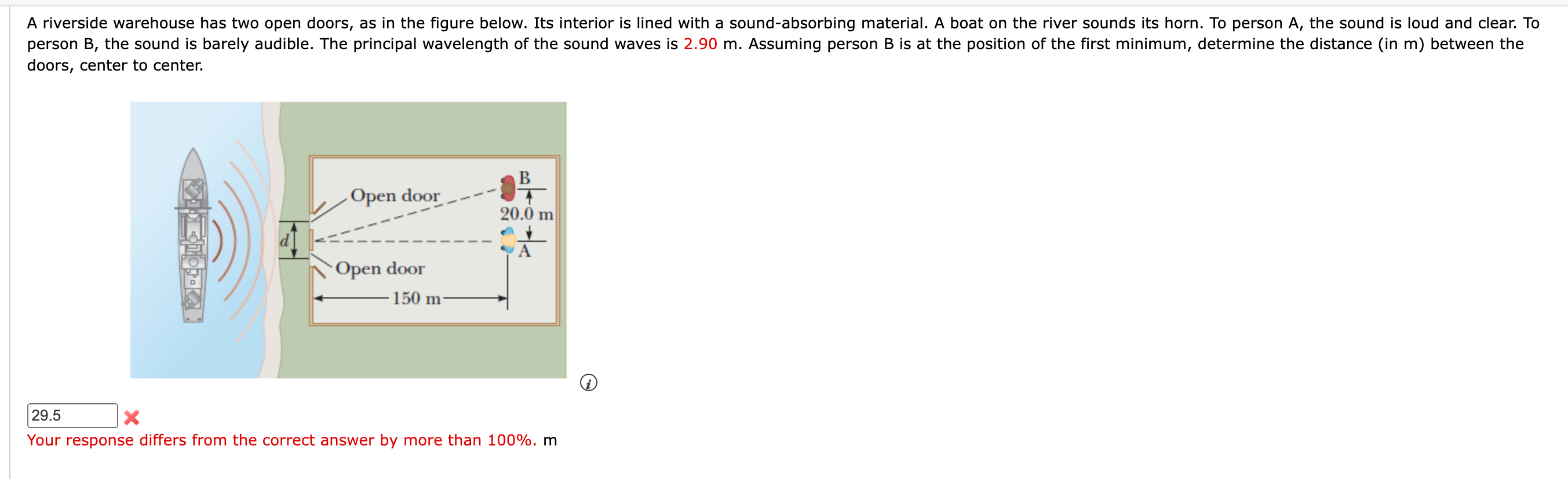 Solved doors, center to center. (i) Your response differs | Chegg.com