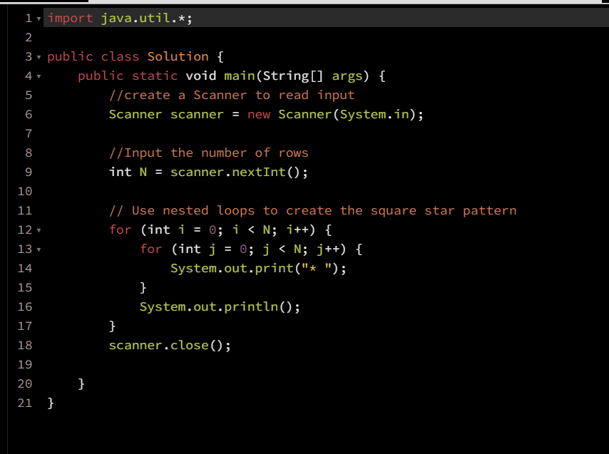 Solved Given an integer N, display the Square Star pattern | Chegg.com