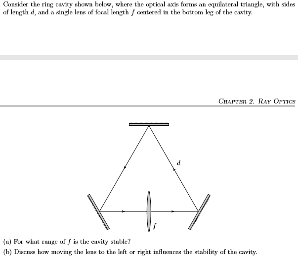 Solved Consider the ring cavity shown below, where the | Chegg.com
