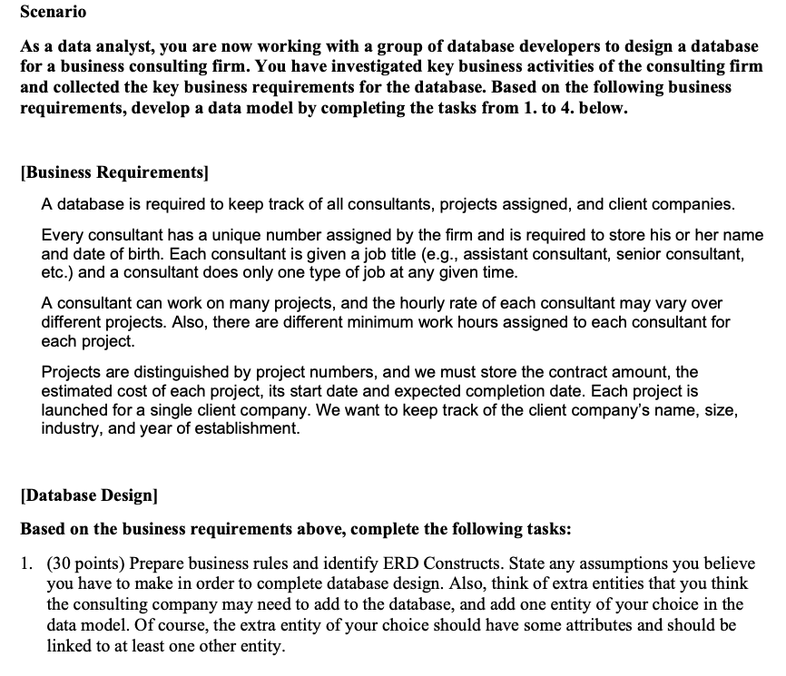 Scenario As a data analyst, you are now working with | Chegg.com