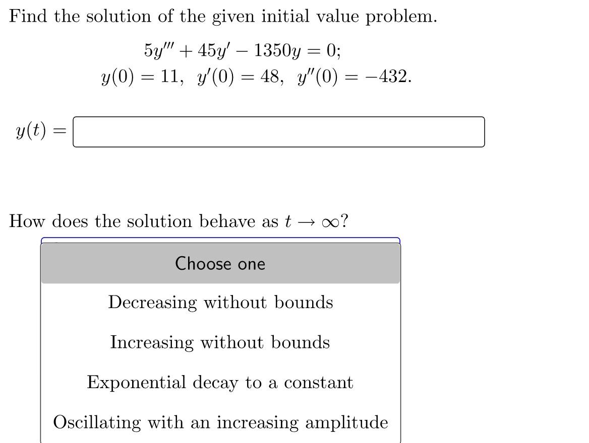 Solved Find the solution of the given initial value problem. | Chegg.com