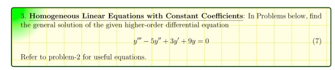 Solved 3. Homogeneous Linear Equations with Constant | Chegg.com