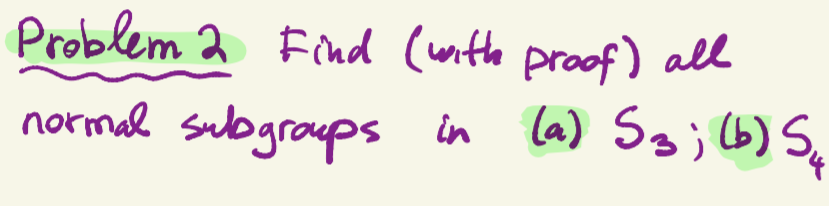 Solved Problem 2 Find (with proof) all normal subgroups in | Chegg.com