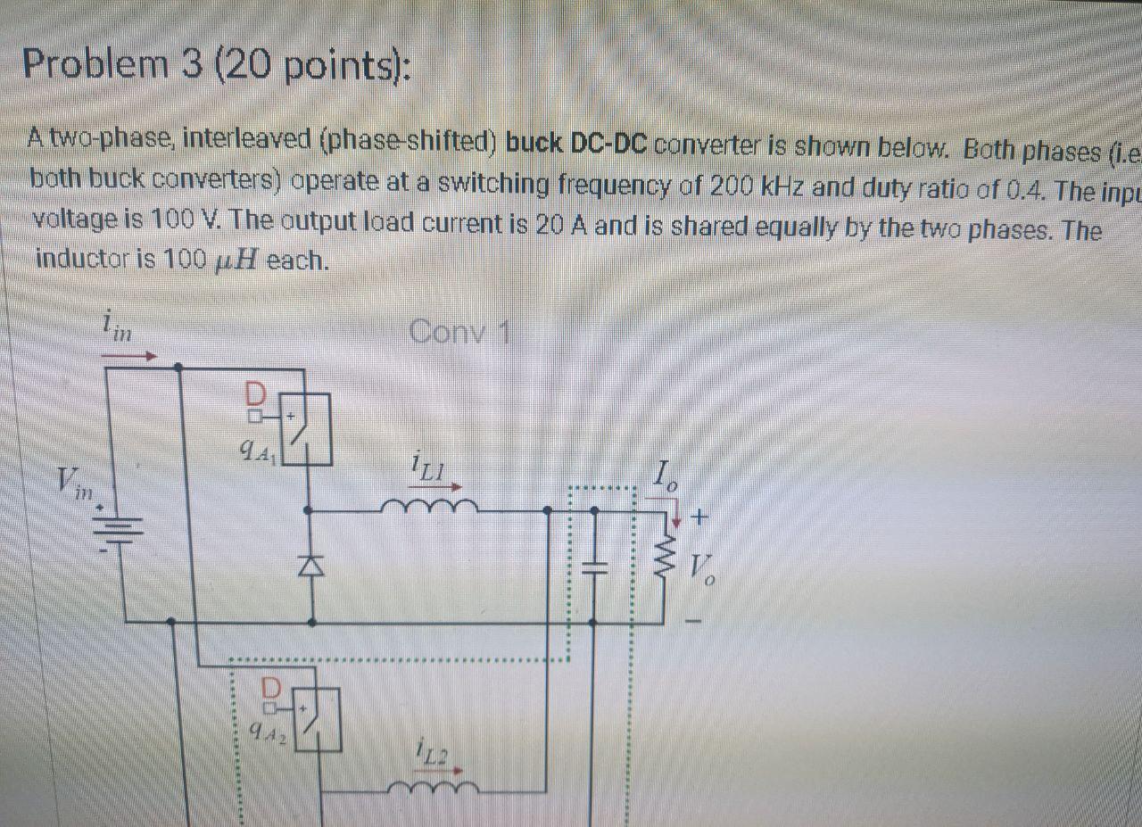 Solved A two-phase, interleaved (phase-shifted) buck DC-DC | Chegg.com