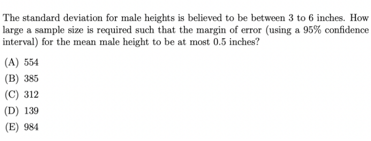 Solved The standard deviation for male heights is believed | Chegg.com