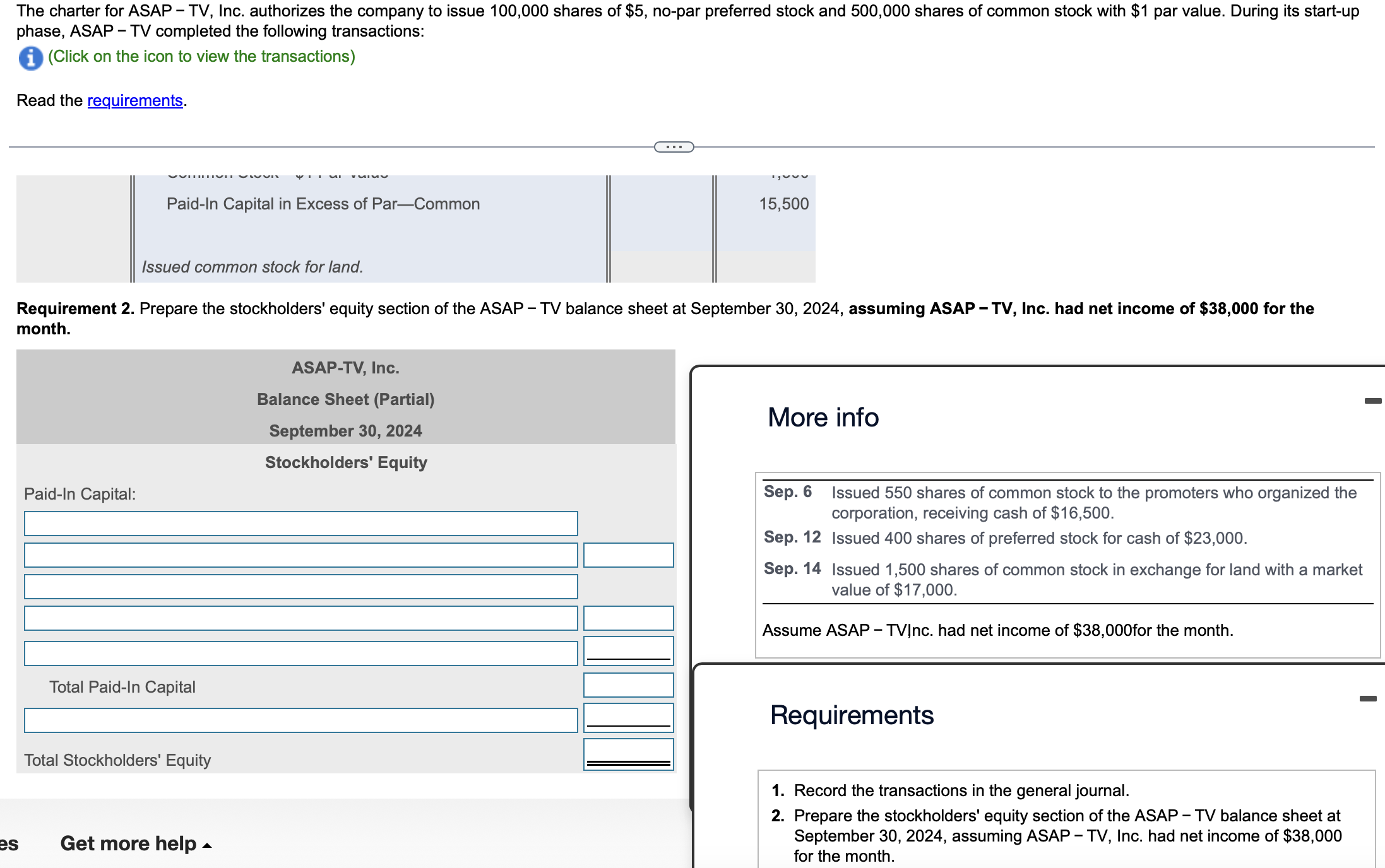 Solved phase, ASAP - ﻿TV completed the following | Chegg.com