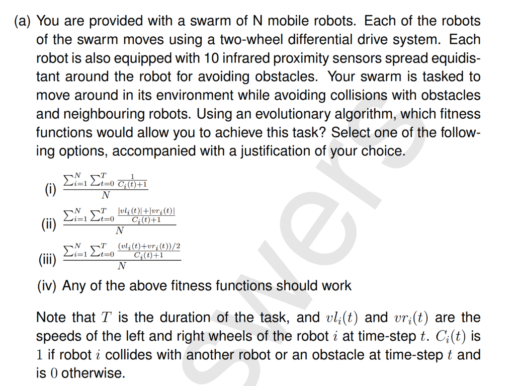 Solved a) You are provided with a swarm of N mobile robots. | Chegg.com