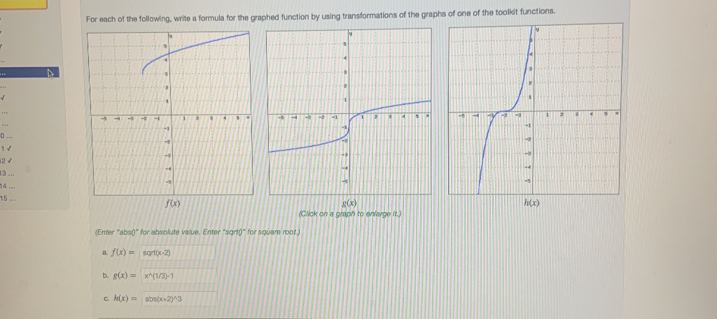 Solved For each of the following, write a formula for the | Chegg.com