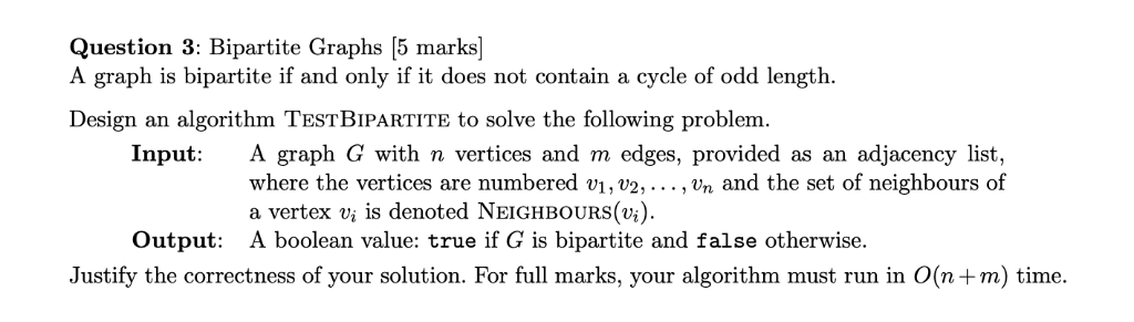 Solved A graph is bipartite if and only if it does not | Chegg.com