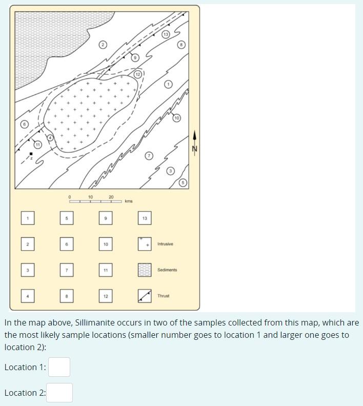 Solved In the map above, Sillimanite occurs in two of the | Chegg.com