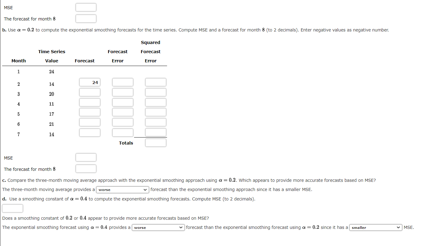 Exercise 17.06 Algo (Moving Averages and Exponential | Chegg.com