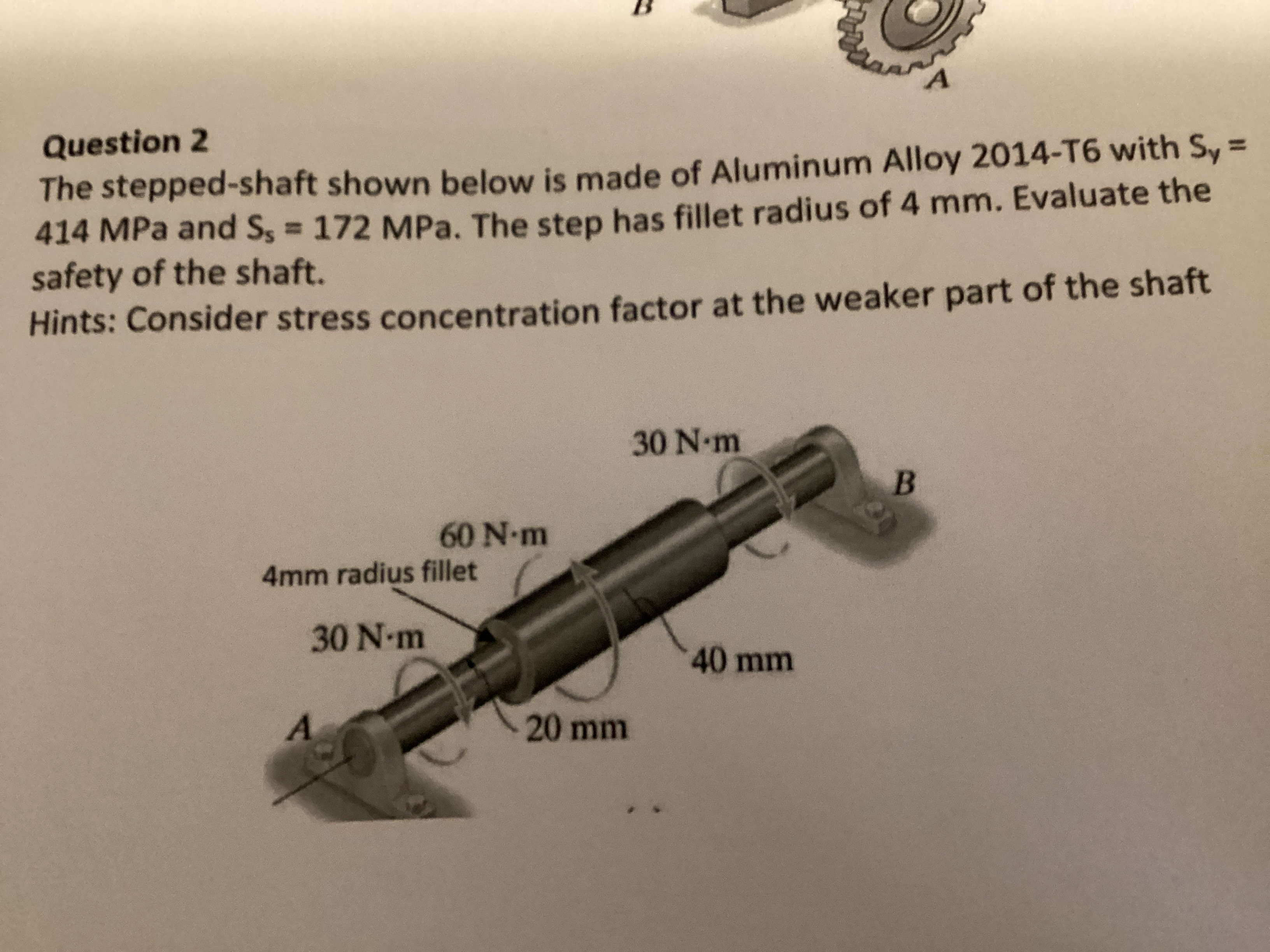Solved Question 2 The stepped-shaft shown below is made of | Chegg.com